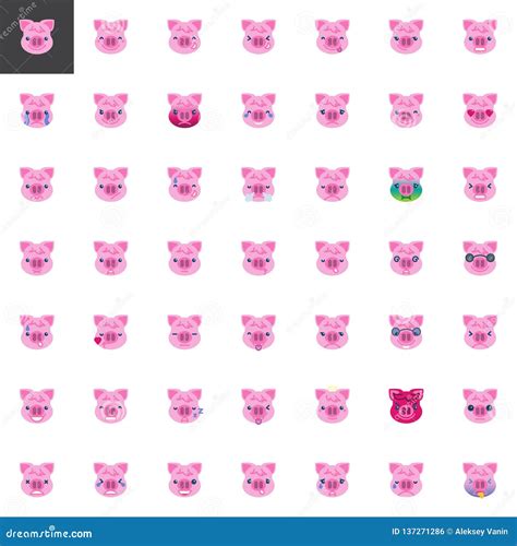 Pouting Piggy Face Emoji Line Icon Vector Illustration Cartoondealer