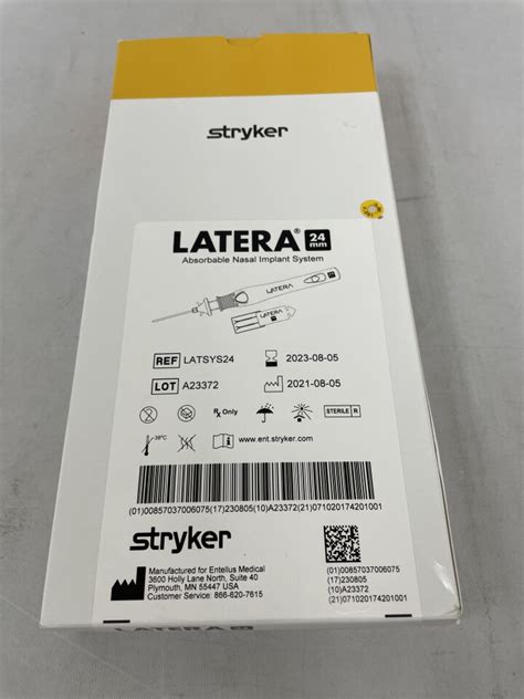 New Stryker Latsys24 Latera Absorbable Nasal Implant System 24mm Disposables General For Sale