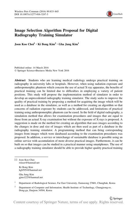 Image Selection Algorithm Proposal For Digital Radiography Training Simulator