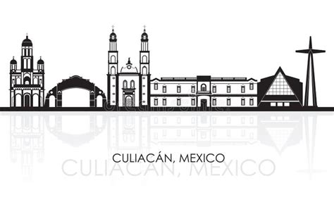 Silhouette Skyline Panorama Of City Of Culiacan Mexico Stock Vector