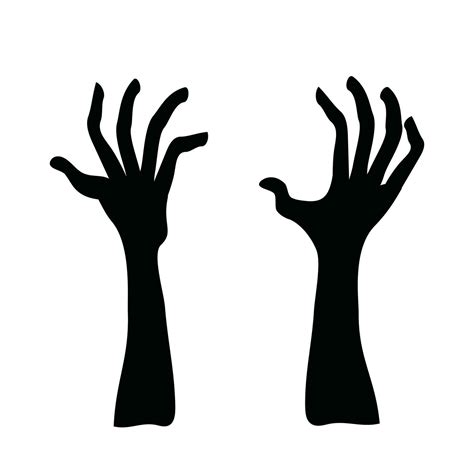 Vector Halloween Zombie Hands Spooky Haunted Arms Appear On Ground