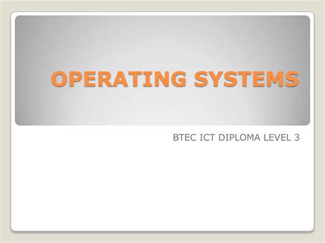 Operating Systems Ppt