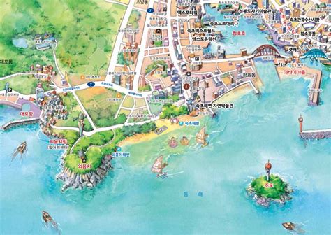 속초 관광안내지도외옹치 주변 꿈꾸는섬