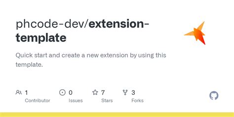 Github Phcode Dev Extension Template Quick Start And Create A New Extension By Using This
