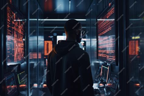 Premium Ai Image Data Center Engineer Using Digital Tech To Troubleshoot Analyze Network