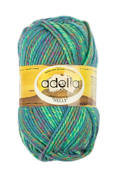Пряжа ADELIA "NELLY" 70% шерсть, 30% акрил 100 г 100 м №10 зеленый-св ...