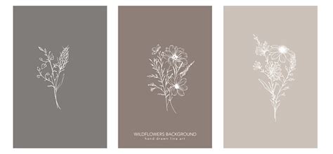 트렌디한 꽃 야생화 나뭇잎 라인 아트 그림 야생화의 식물 라인 아트 컬렉션 손으로 그린 라인 아트 그래픽 고급 파인 라인 플로럴 아트 우아한 결혼식 초대장에 딱 맞습니다 0