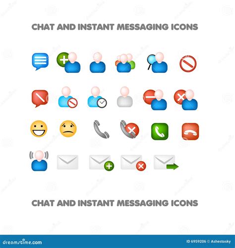 Chat And Instant Messaging Icons Stock Vector Illustration Of Calling Chat 6959206