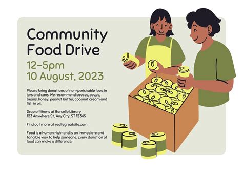 Free Printable Editable Food Drive Poster Templates Canva