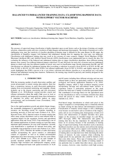 pdf balanced vs imbalanced training data classifying rapideye data