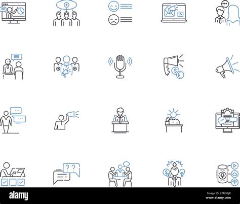 Speech Outline Icons Collection Speaking Oratory Reciting Rhetoric