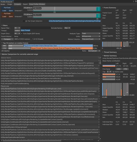 optimization strange peaks in profiler in hdrp unity engine unity