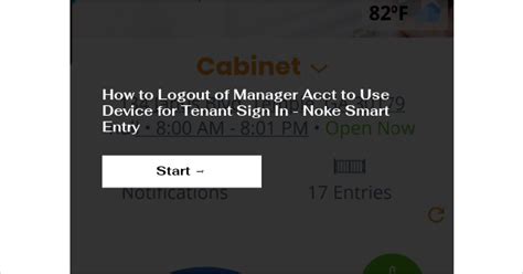 How To Logout Of Manager Acct To Use Device For Tenant Sign In Noke Smart Entry