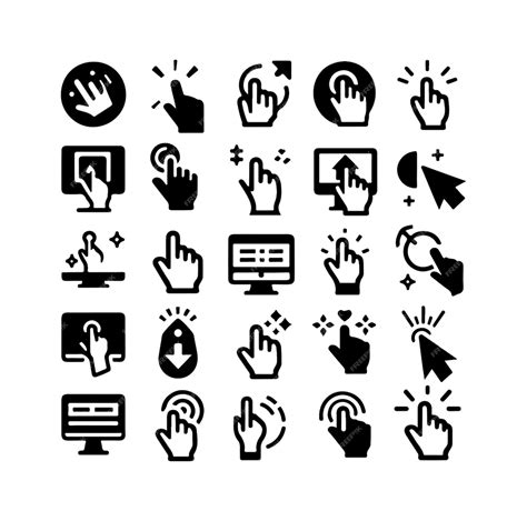 Set Of Arrow Web Cursors Set Computer Pointer Click Icon Clicking