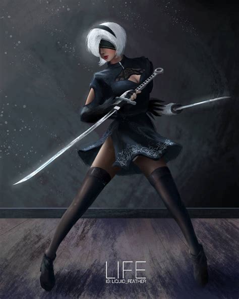 Yorha 2b By Liquid Feather On Deviantart