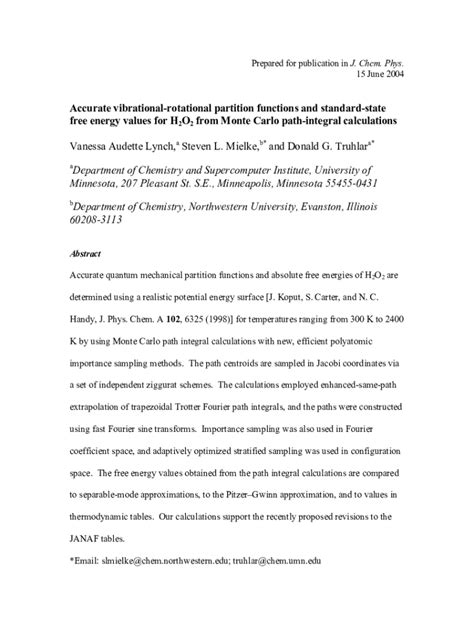 Fillable Online Accurate Calculation Of Rotational Vibrational Partition Functions Fax Email
