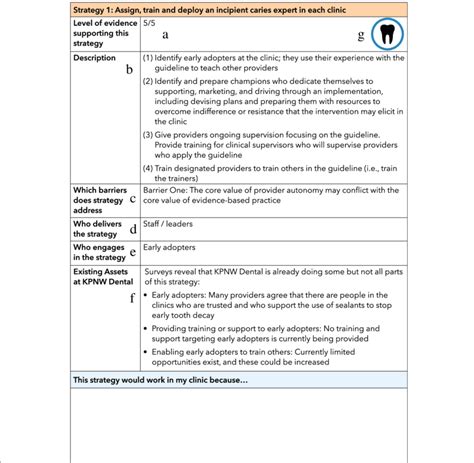 Example Of Information Provided In The Workbook For One Implementation