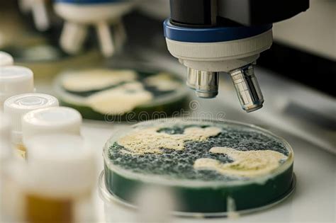 Microscopic Analysis Of Mold Samples In A Laboratory Environment For