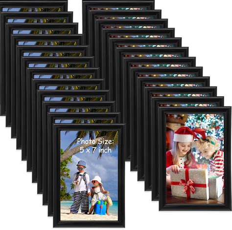 Redbaker 24 Pack 5 X 7 In Picture Frames Bulk Black Photo