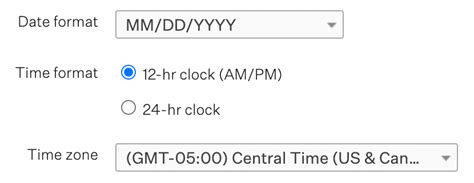 edit timezone settings for your personal user account greenhouse support