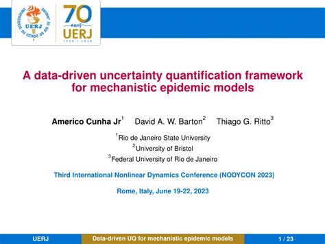 PDF A Data Driven Uncertainty Quantification Framework For Mechanistic Epidemic Models