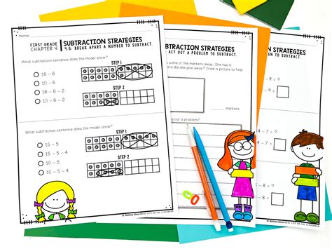 Go Math Chapter 4 Subtraction Strategies First Grade Made By Worksheets Library