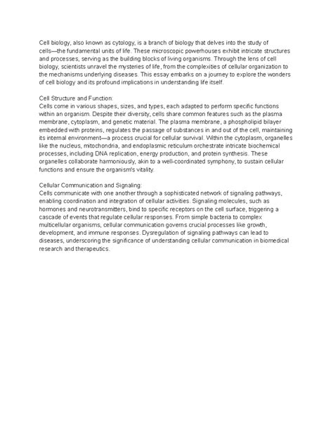 Cell Bio 1 Cell Bio Notes Cell Biology Also Known As Cytology Is