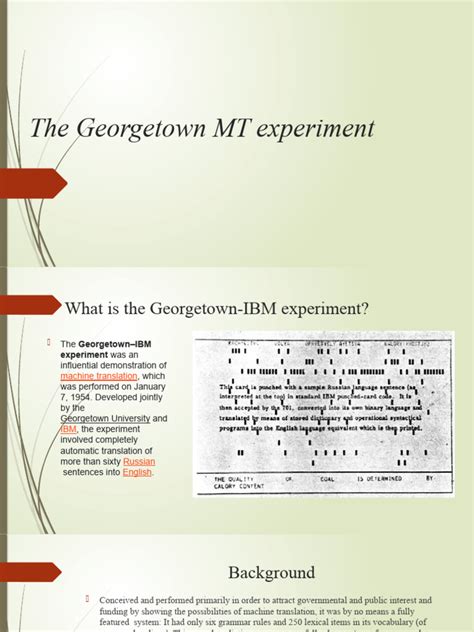 The Georgetown Mt Experiment Pdf Linguistics Applied Linguistics