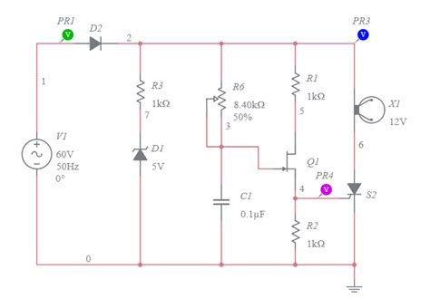 SCR Trigger Circuit Multisim Live