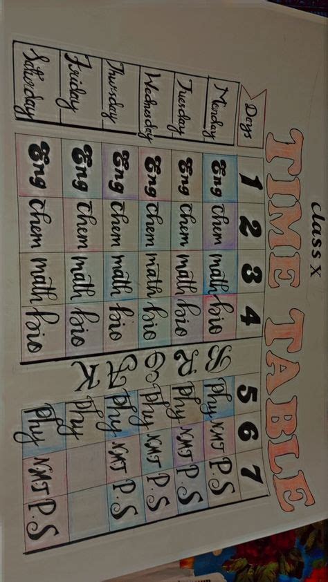 Timetable Calligraphy