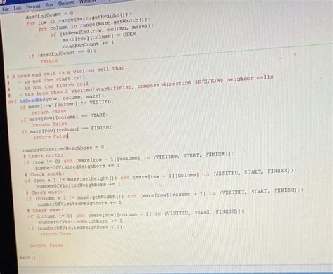 Solved This Is Python Code For Solvemazepy Please Put The