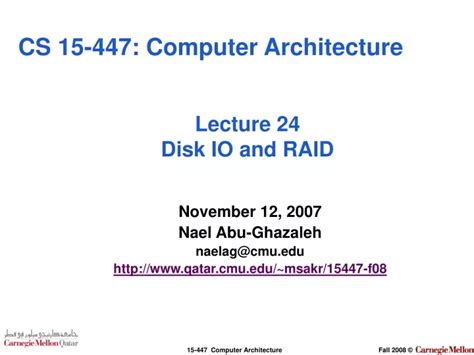 Ppt Lecture 24 Disk Io And Raid Powerpoint Presentation Free Download Id9113809
