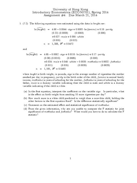 Problem Set 4 Pdf Dummy Variable Statistics Multivariate Statistics