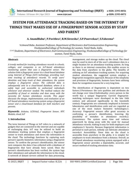 Iot Attendance System Using Fingerprint Module Pdf Internet Computing