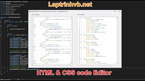 HTML CSS Code Editor In C Winform Laptrinhvb Net YouTube