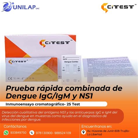 Unilap Prueba Rápida Combinada De Dengue Igg Igm Y Ns1 La Prueba Rápida De Dengue Es Para La