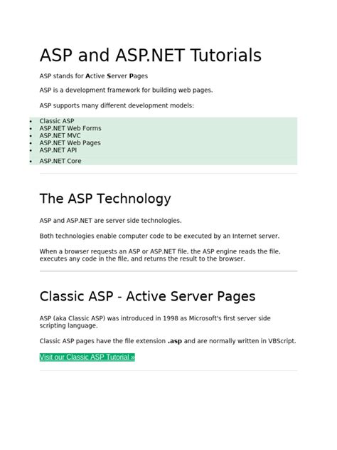 Asp And Asp Pdf