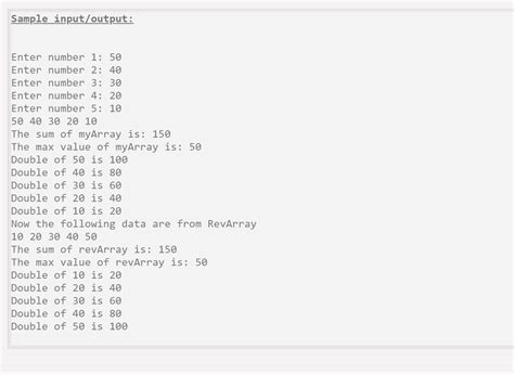 Solved Programming C Language The Output Has To Be Exact