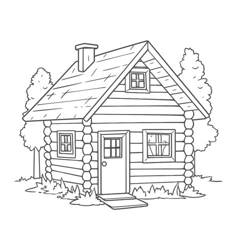 통나무 집 색칠 페이지 Jquery 개요 스케치 드로잉 벡터 오두막 도면 객실 개요 오두막 스케치 Png 일러스트 및 벡터 에 대한 무료 다운로드 Pngtree