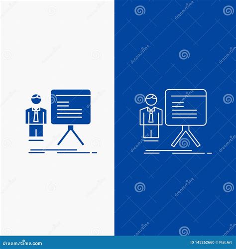 Presentation Businessman Chart Graph Progress Line And Glyph Web