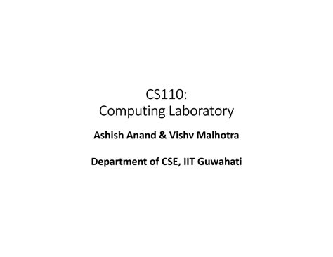 Pdf Cs110 Computing Laboratory And Grading Scheme