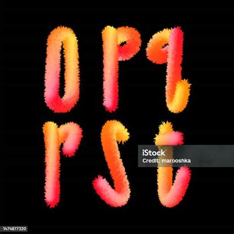 3d 푹신한 글꼴 모피 알파벳 퍼지 통통한 편지 O P Q R S T 벡터 일러스트 레이 션 10eps 0명에 대한 스톡 벡터 아트 및 기타 이미지 Istock
