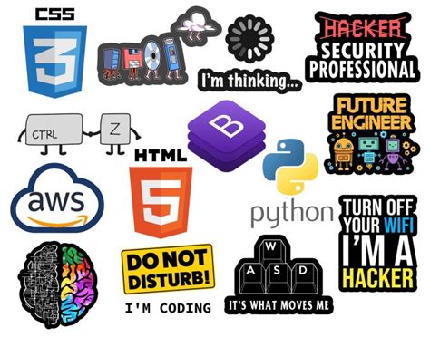 Tech Programming Stickers Coding Stickers Developer Stickers Bright