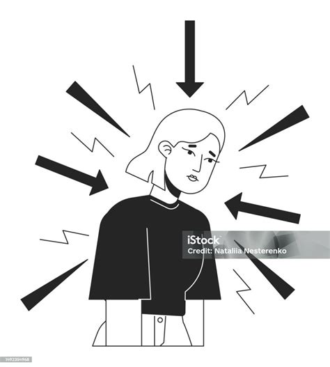 지나친 생각 장애 Bw 개념 벡터 스팟 일러스트레이션 2차 도형에 대한 스톡 벡터 아트 및 기타 이미지 2차 도형 개념