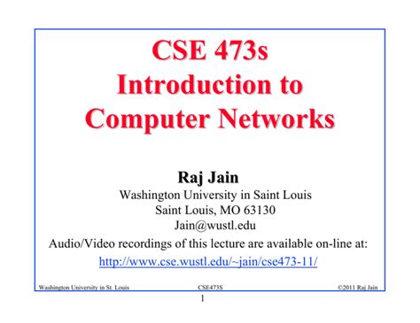 Cse 473s Introduction To Computer Networks