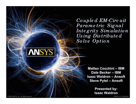 Coupled Em Circuit Parametric Signal Integrity Simulation Ansys