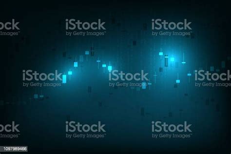 주식 시장 그래프 또는 Forex 무역 비즈니스 및 금융 개념 보고서 및 어두운 배경에 투자를 위한 차트 벡터 일러스트 레이 션 주식 시장 데이터에 대한 스톡 벡터 아트 및