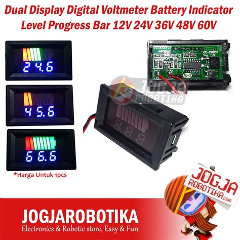 Jual Digital Voltmeter Battery Indicator Level Progress Bar 12 60v