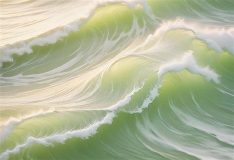 Soft Green And Creamy White Fluid Abstract Wave Texture Premium Ai Generated Vector
