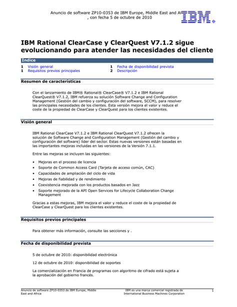 IBM Rational ClearCase Y ClearQuest V Sigue Evolucionando